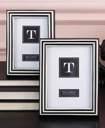 Two's Company Black and White Frames, Set of 2 - Macy's