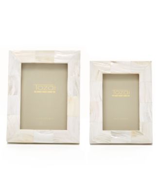Two's Company Pearly White Frames, Set of 2 - Macy's