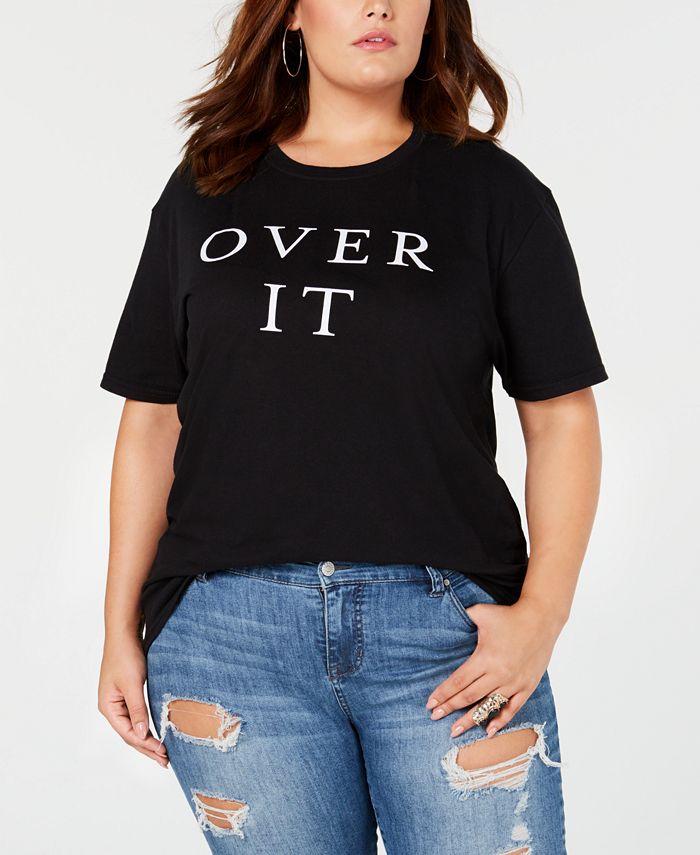 Hybrid Plus Size Cotton Over It Graphic T-Shirt - Macy's