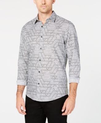 Alfani Men's Dolan Geometric Shirt, Created for Macy's - Macy's
