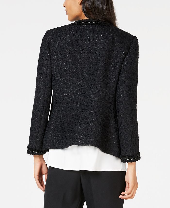 Anne Klein Fringe-Trim Jacket - Macy's