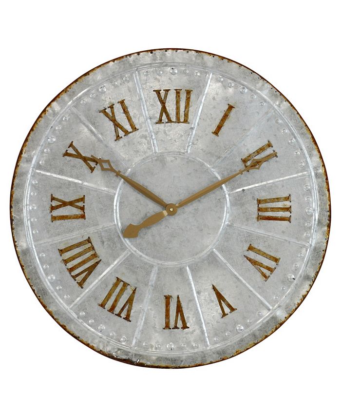 Aspire Home Accents Lambert Galvanized Metal Wall Clock - Macy's