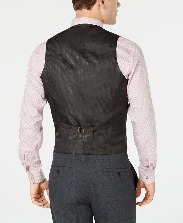 Bar III Men's Slim-Fit Active Stretch Gray Windowpane Sharkskin Suit ...