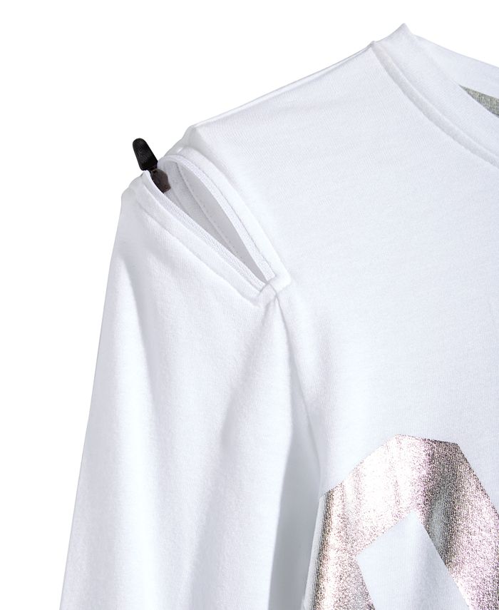 DKNY Big Girls Zipper Cold Shoulder Top - Macy's