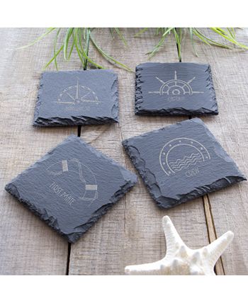 Cathy's Concepts Nautical Slate Coasters, Set of 4 - Macy's