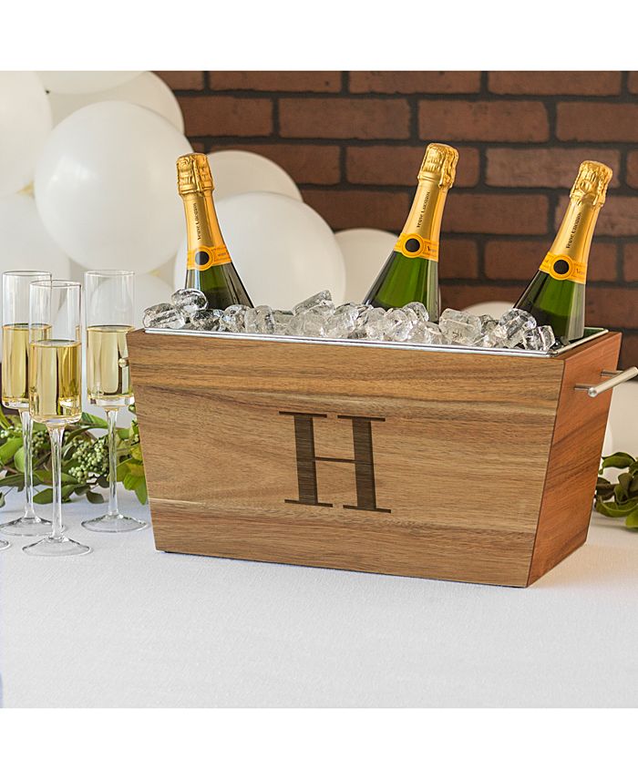 Cathy's Concepts Personalized Acacia Wood Beverage Trough - Macy's