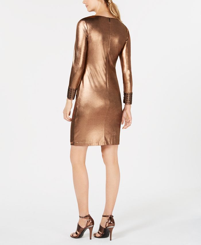 Calvin Klein Metallic Bodycon Dress - Macy's