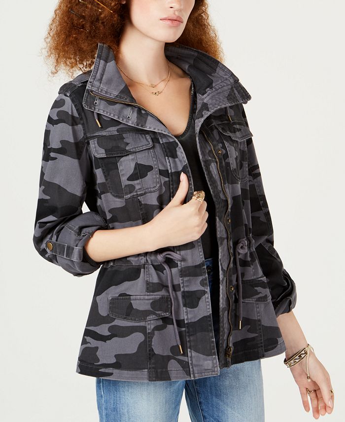 American Rag Juniors' Camo-Print Utility Jacket, Created for Macy's ...