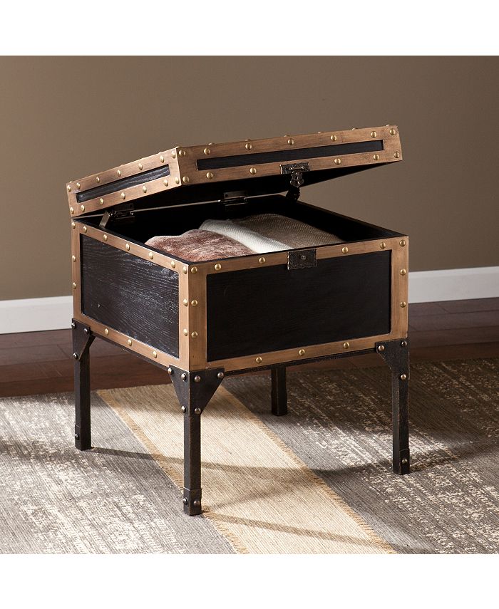 Southern Enterprises Drifton Travel Trunk Side Table, Quick Ship - Macy's