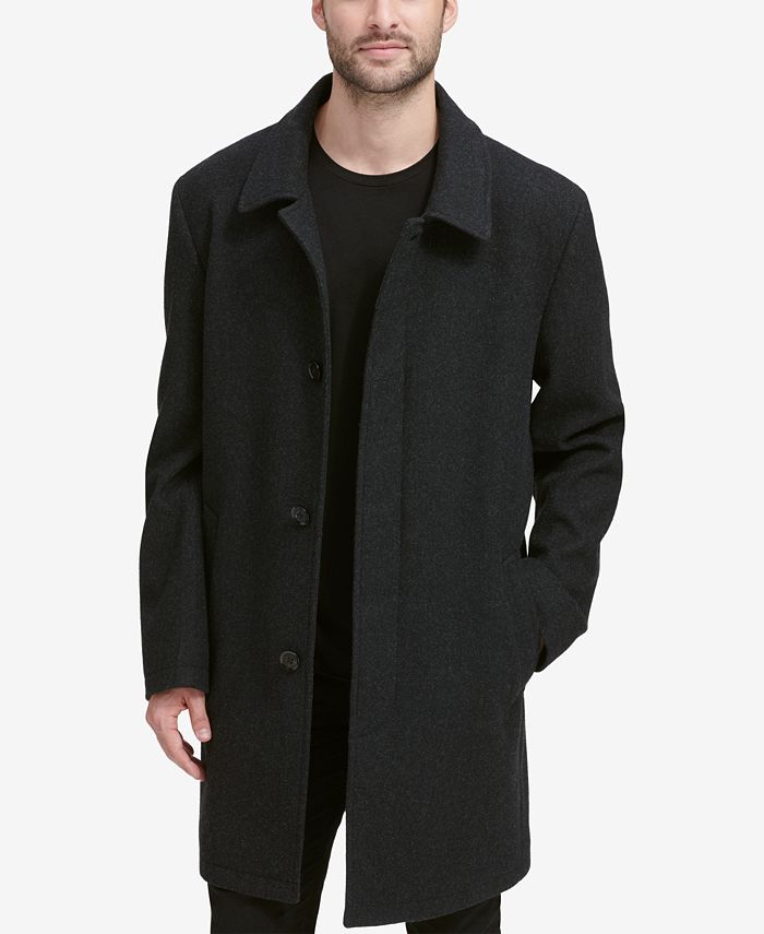Cole Haan Men's Classic Tumbled Coat with Hidden Placket - Macy's
