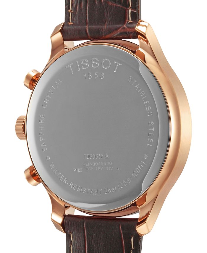 Tissot Men's Swiss Chronograph T-Classic Tradition Brown Leather Strap ...