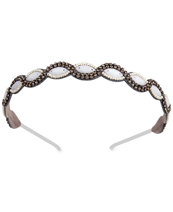 Deepa Gunmetal Tone Crystal And Imitation Pearl Headband Macys