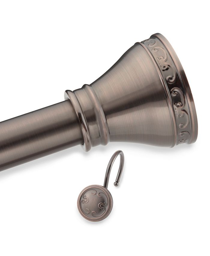 Elegant Home Fashions Touch Up Decorative Shower Rod and Hooks Set ...