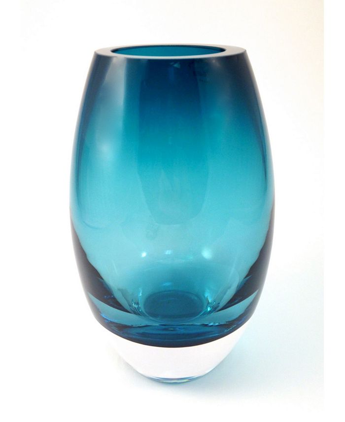 Badash Crystal Peacock Blue Radiant Vase - Macy's