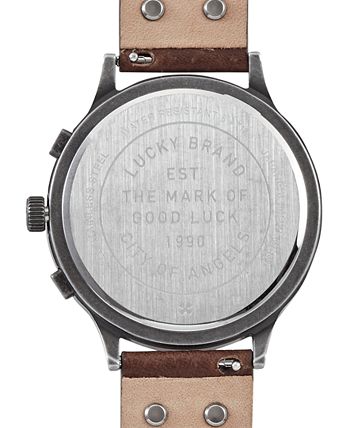 Lucky Brand Men's Rockpoint Brown Leather Strap Watch 42mm - Macy's
