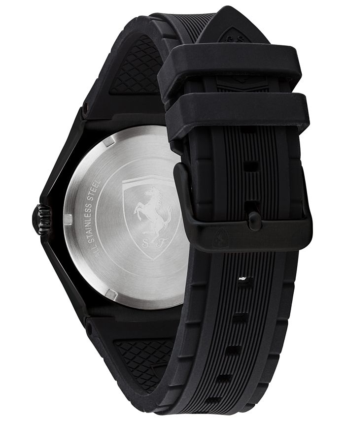 Ferrari Men's Aspire Black Silicone Strap Watch 42mm - Macy's