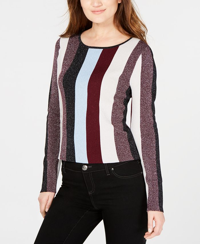 INC International Concepts I.N.C. Petite Striped Metallic Sweater ...