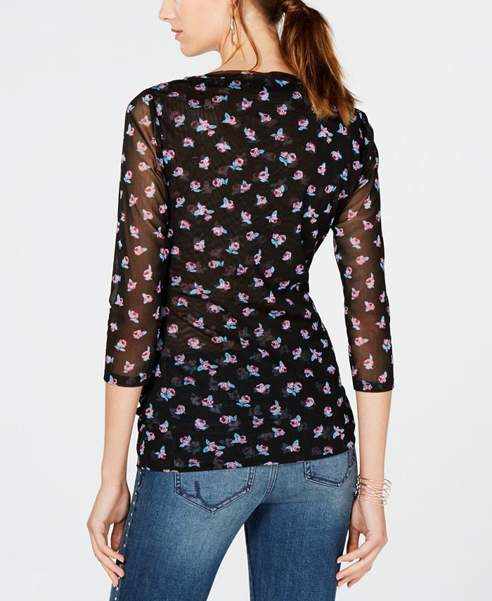 INC International Concepts I.N.C. Printed Mesh Top, Created for Macy's ...