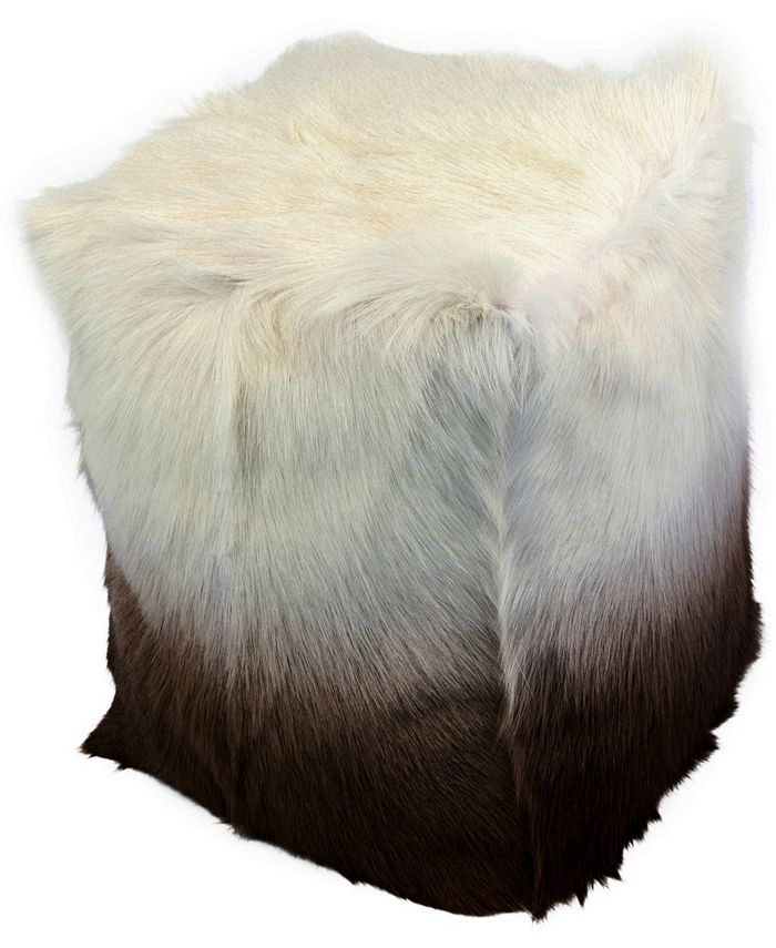 Moe's Home Collection Goat Fur Pouf Cappuccino Ombre - Macy's