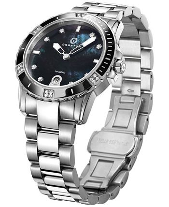 Granton Women's 'Influence' Diamond Accented Swiss Quartz Bracelet ...