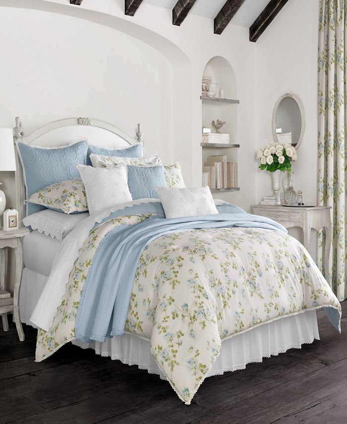 Piper & Wright Rosalie Blue Queen Comforter Set - Macy's