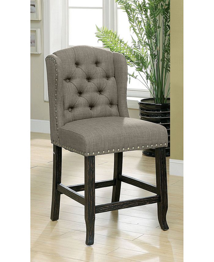 Furniture of America Colette Tufted Upholstered Pub Chair (Set of 2 ...