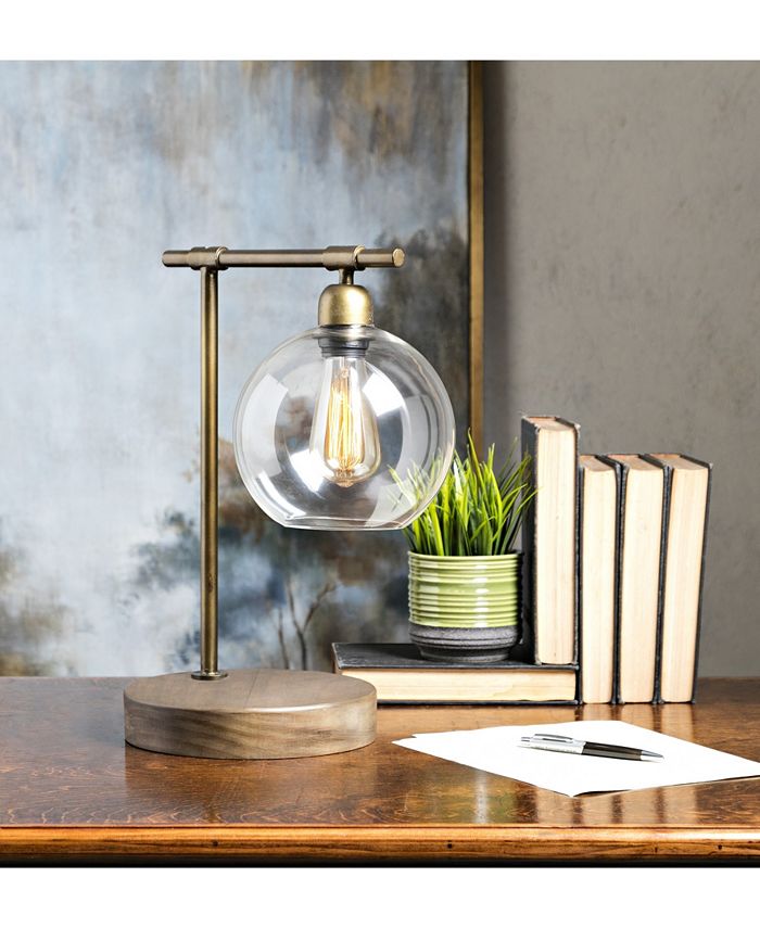 IMAX Amplitude Glass and Wood Table Lamp - Macy's