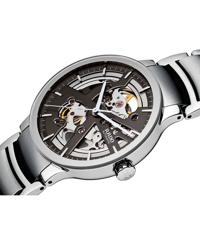 Rado Men's Swiss Centrix Automatic Skeleton Stainless Steel Bracelet ...