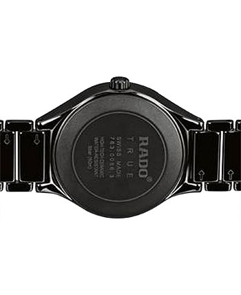 Rado Men's Swiss Automatic True Black High-Tech Ceramic Bracelet Watch ...