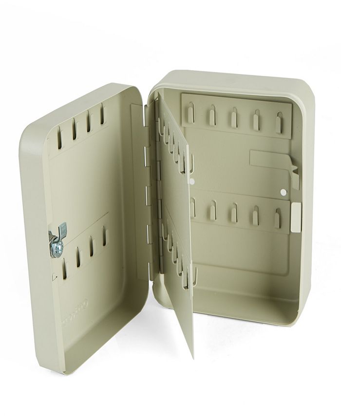 Mind Reader Secure Steel Key Box with Lock and Hooks, Gray - Macy's