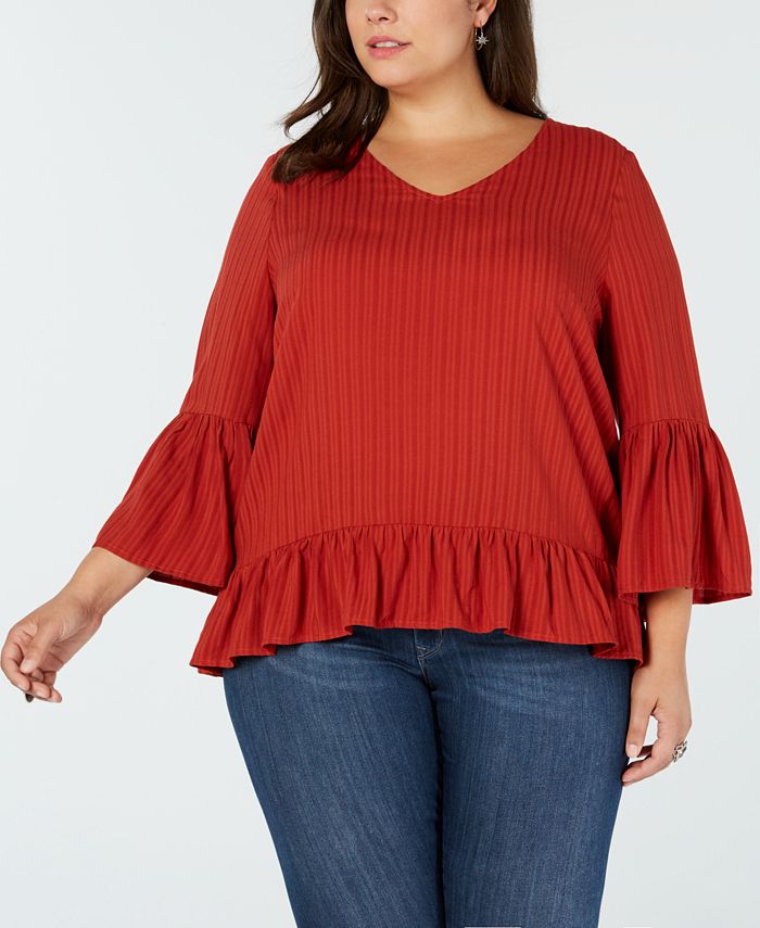 Eyeshadow Trendy Plus Size Ruffled Top - Macy's