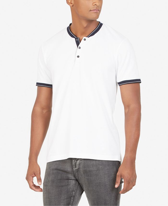 Kenneth Cole Solid Henley Shirt - Macy's