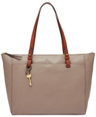 Fossil Rachel Leather Tote with Zipper - Macy's