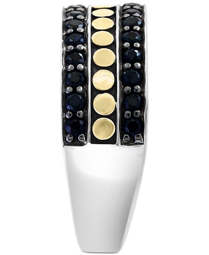 EFFY Collection EFFY® Men's Black Sapphire Two-Tone Band (1-1/5 ct. t.w ...