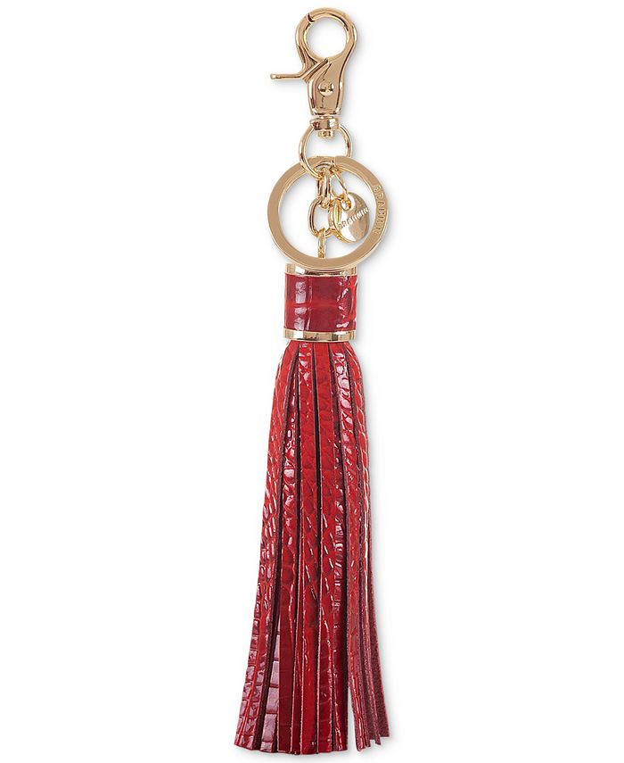 Brahmin Large Tassel Melbourne Embossed Leather Key Chain - Macy's