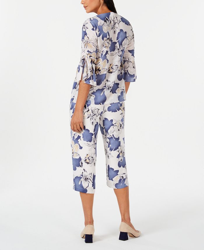 JM Collection Floral-Print Pull-On Capris, Created for Macy's - Macy's