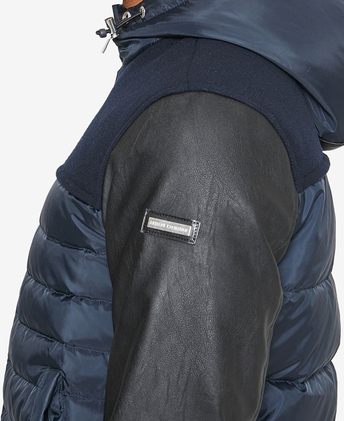A|X Armani Exchange Men's Mixed-Media Puffer Jacket - Macy's