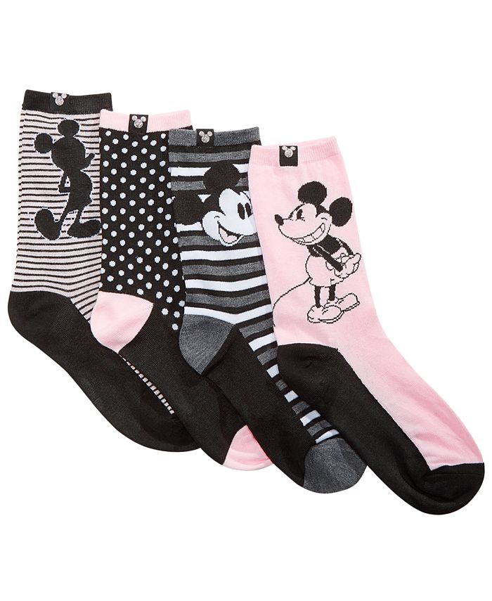 Disney 4-Pk. Vintage Vibes Mickey Mouse Crew Socks - Macy's