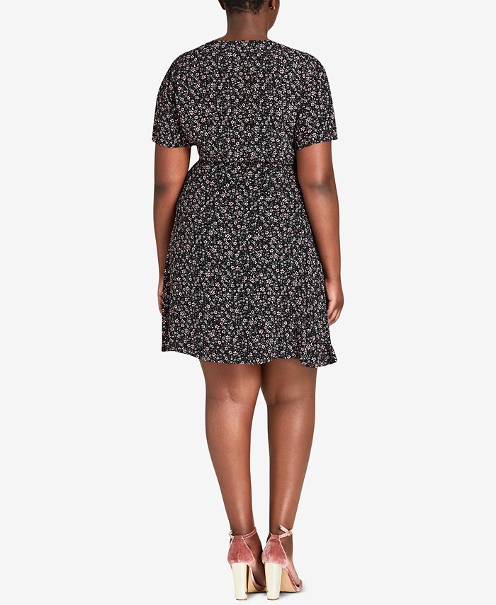 City Chic Trendy Plus Size Floral Print Wrap Dress Macys