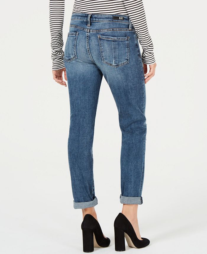 Kut from the Kloth Catherine Ripped Cuffed Jeans - Macy's