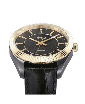 ESQ Men's Black IP Stainless Steel Watch with Black Dial and Crystal ...