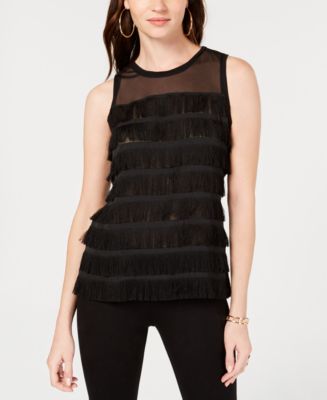 INC International Concepts I.N.C. Illusion-Detail Fringe Tank Top ...