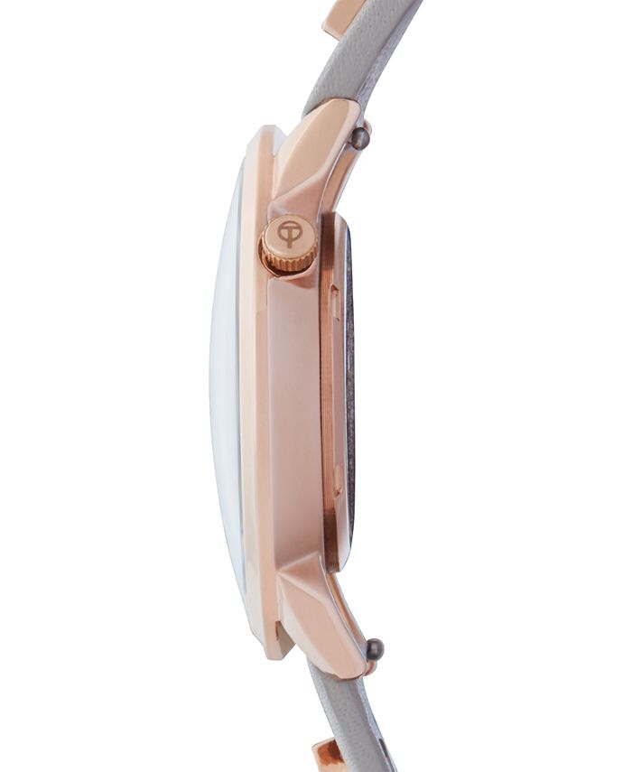 Thom Olson Women's Taupe Leather Strap Watch 34mm - Macy's