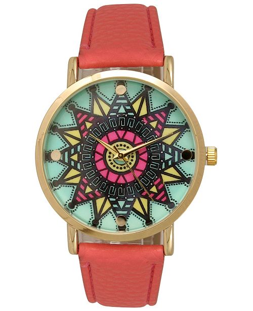 Olivia Pratt Mandala Leather Strap Watch & Reviews - Watches - Jewelry ...