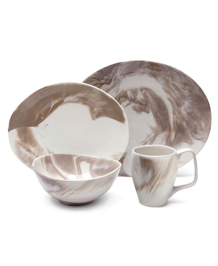 Nambé CLOSEOUT! Nambe Dinnerware, Butterfly II Marble Espresso 4 Piece ...