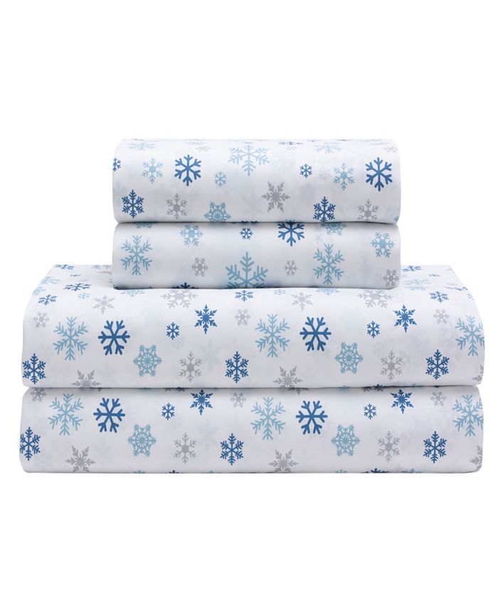 Elite Home Microfiber Holiday Print Queen Sheet Set - Macy's