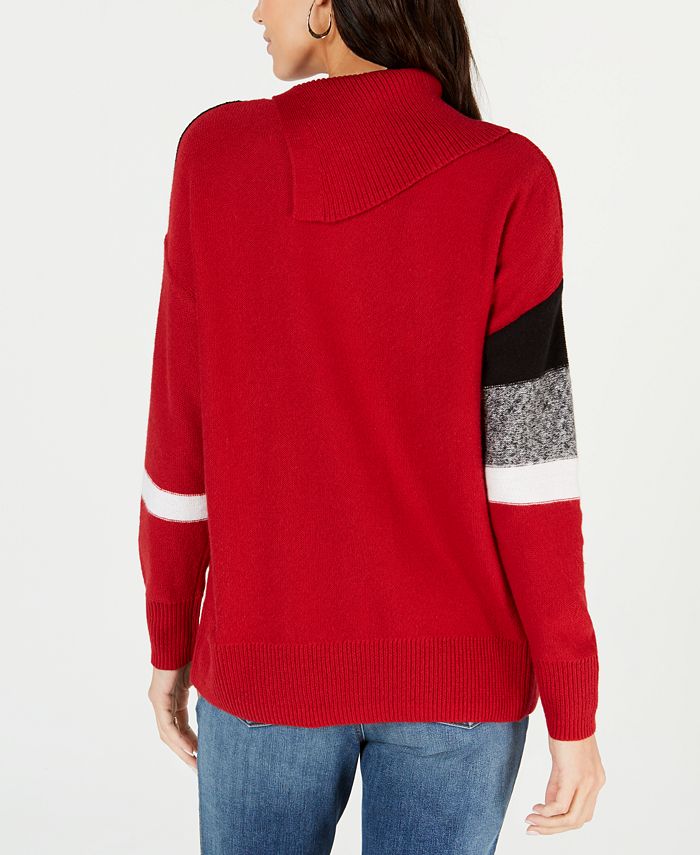 Style & Co Colorblocked Envelope-Neck Sweater, Created for Macy's ...