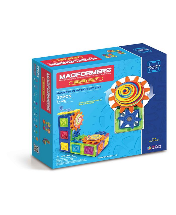 Magformers Magnets In Motion 37 Piece Magnetic Construction Gear Set ...