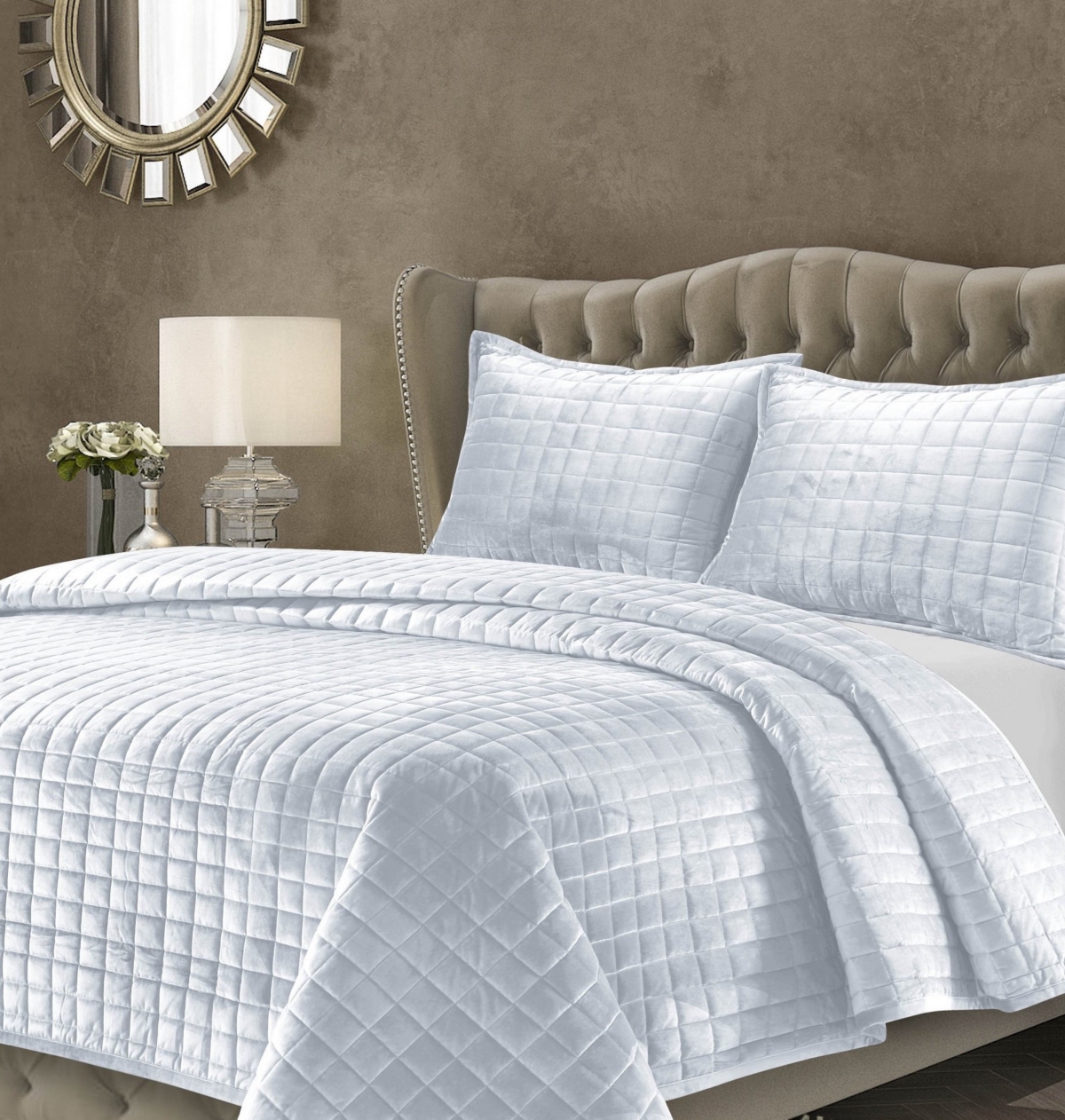 Click here for Tribeca Living Florence Velvet Solid Oversized Qui... prices
