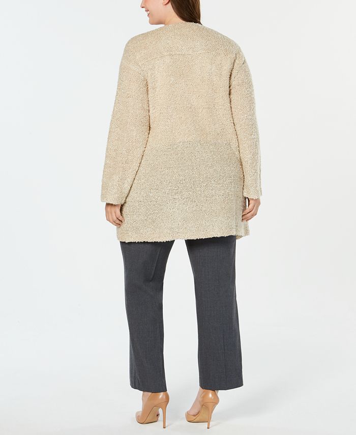 Calvin Klein Plus Size Wing-Collar Open-Front Cardigan & Reviews ...